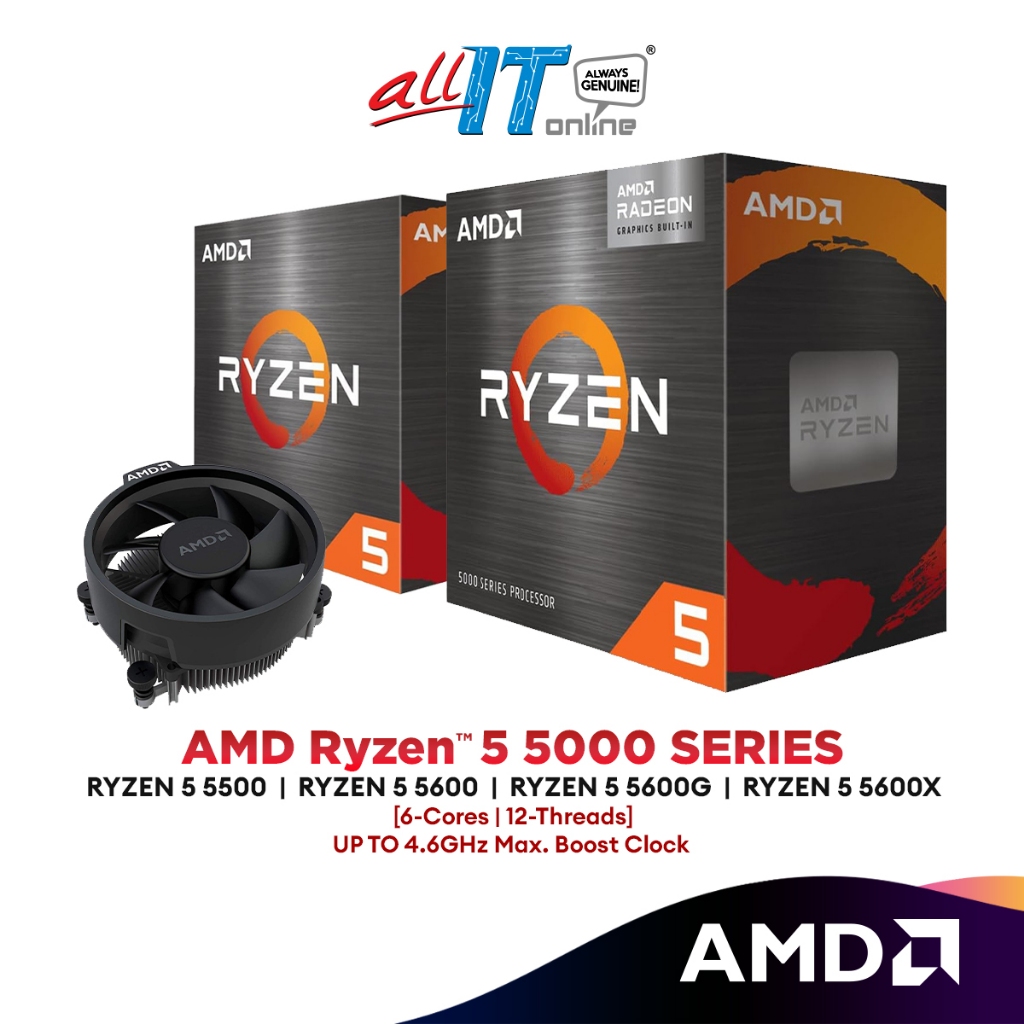 AMD Ryzen 5 5500 / 5600 / 5600G / 5600GT / 5600X / 5600XT AM4 Processor ...