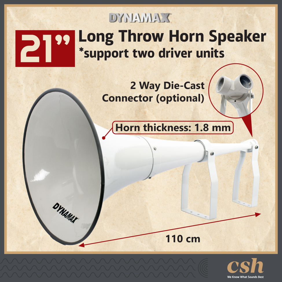 DYNAMAX THA21L 21" Long Throw Horn Speaker (110cm) For Surau & Masjid ...