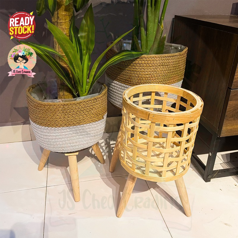🔥Ready Stock🔥Pasu Bakul Berkaki🔥Pasu Ratan🔥Pasu Bamboo🔥 Flower Pot ...