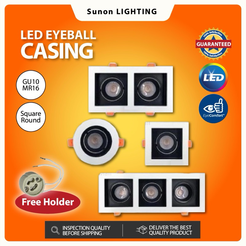 LED Eyeball Fitting Ceiling spot downlight double fixture square ...