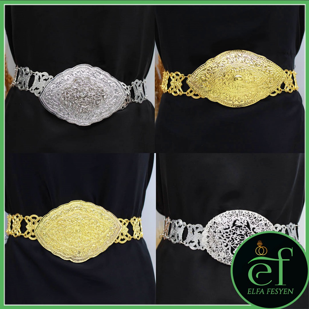 Thai Traditional Sarong Gold Belt Antique Jewelry Buckle Belt Lanna ...