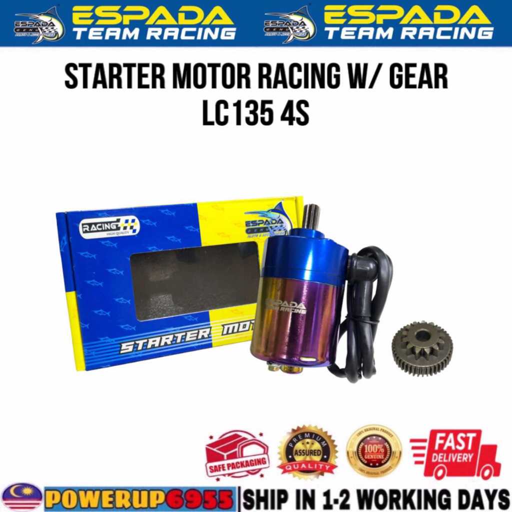 ORIGINAL ESPADA RACING STARTER MOTOR WITH GEAR LC135 4S LC4S V1 V2 V3 V4 V5 V6 V7 V8 FI YAMAHA ...