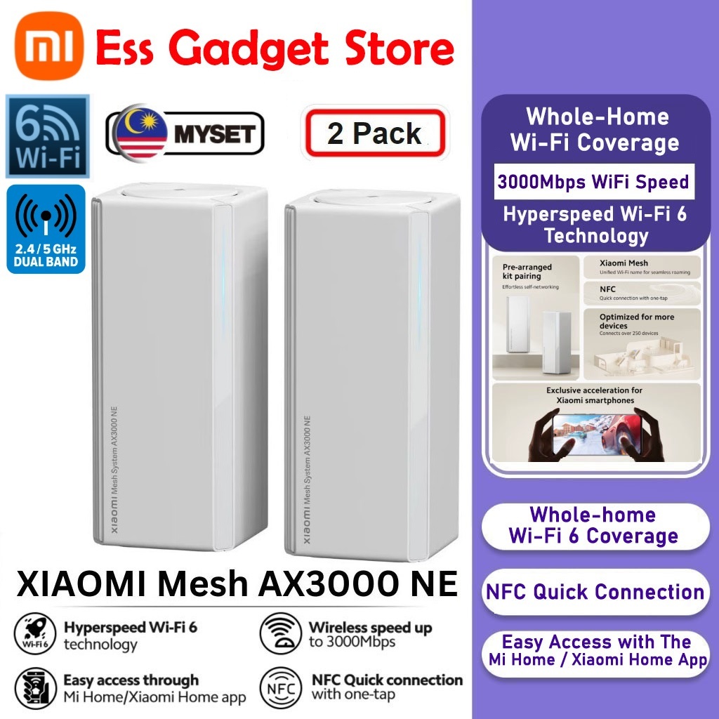 MYSET Xiaomi Mesh System AX3000 NE Dual WIFI 6 Qualcomm CPU 3000Mbps Bluetooth NFC Repeater ...