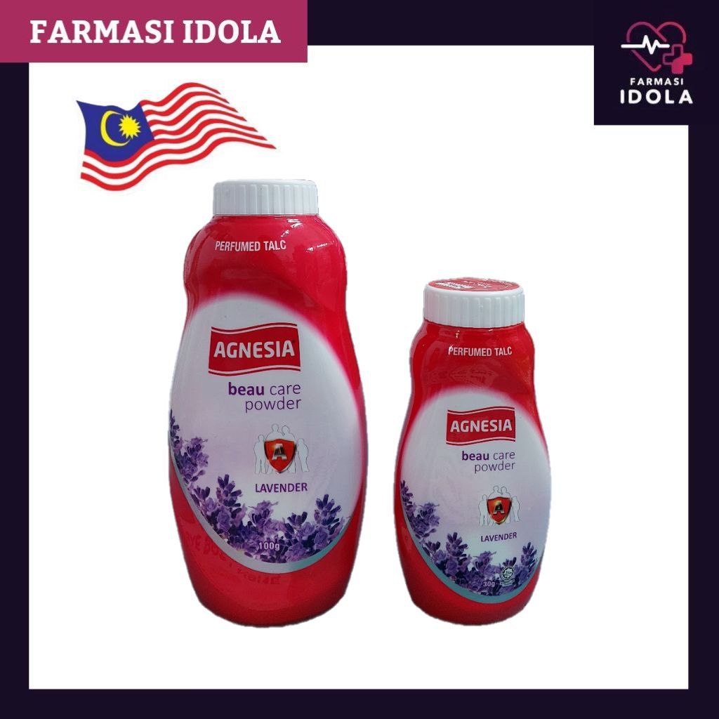 Agnesia Beau Care Powder Lavender 100g/30g | Shopee Malaysia