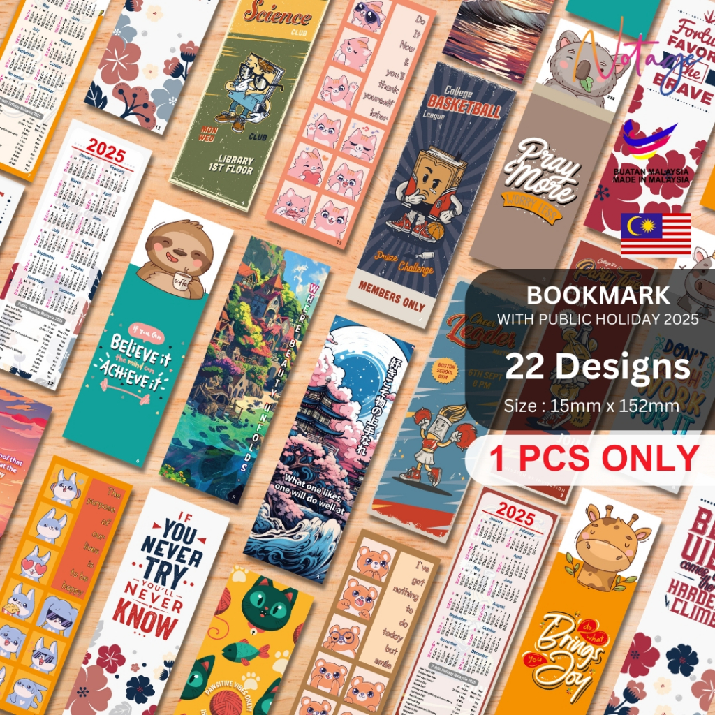 Bookmark Calendar 2025 Small Gift Doorgift Kalendar Murah Cute Bookmark ...