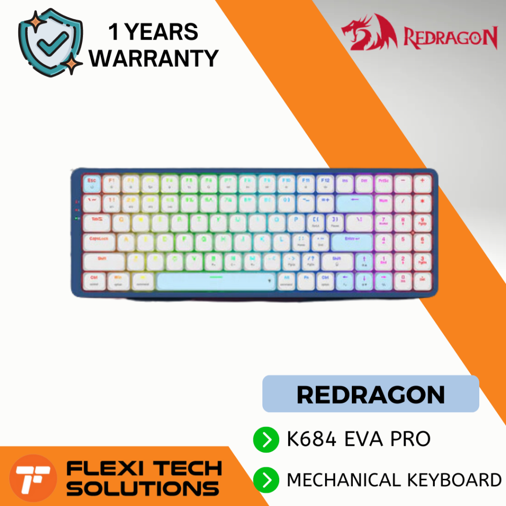Flexi Tech REDRAGON K684 EVA PRO 94 keys low profile keycap mechanical keyboard | Shopee Malaysia