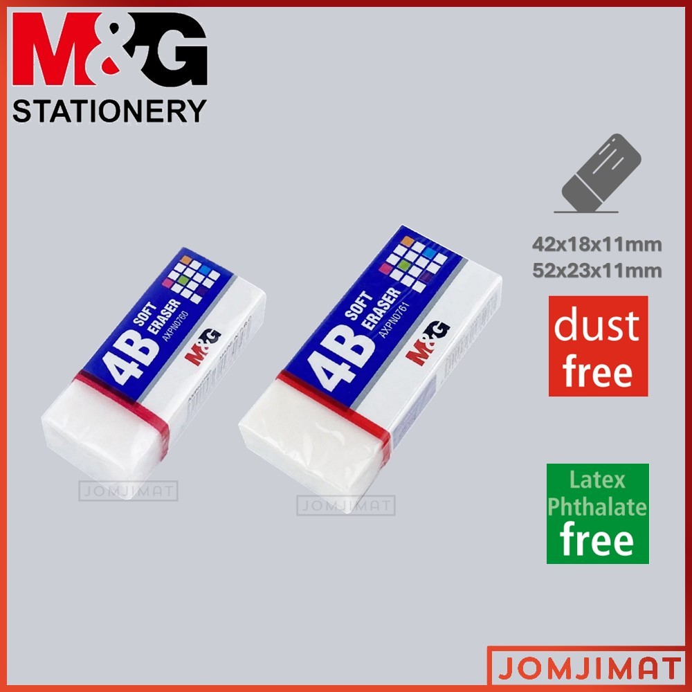 M&G 4B Soft Eraser Latex Free AXPN0760 / AXPN0761 / Pemadam M&G / White ...