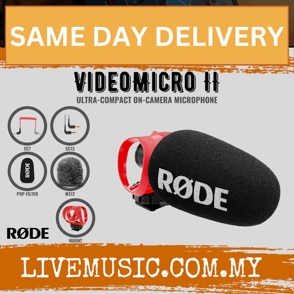 Rode VideoMicro II Ultra-compact On-camera Microphone ( VideoMicroII ...