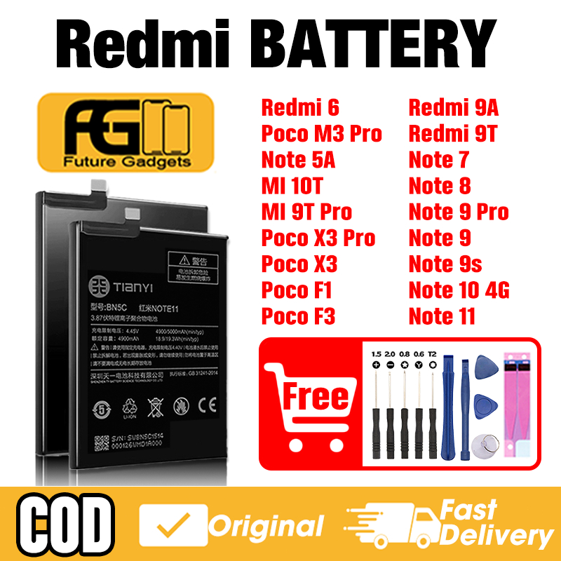 Bateri Battery Compatible For REDMI 6 9A 9T/ NOTE 7 8 9S 9 PRO/ NOTE 10 ...