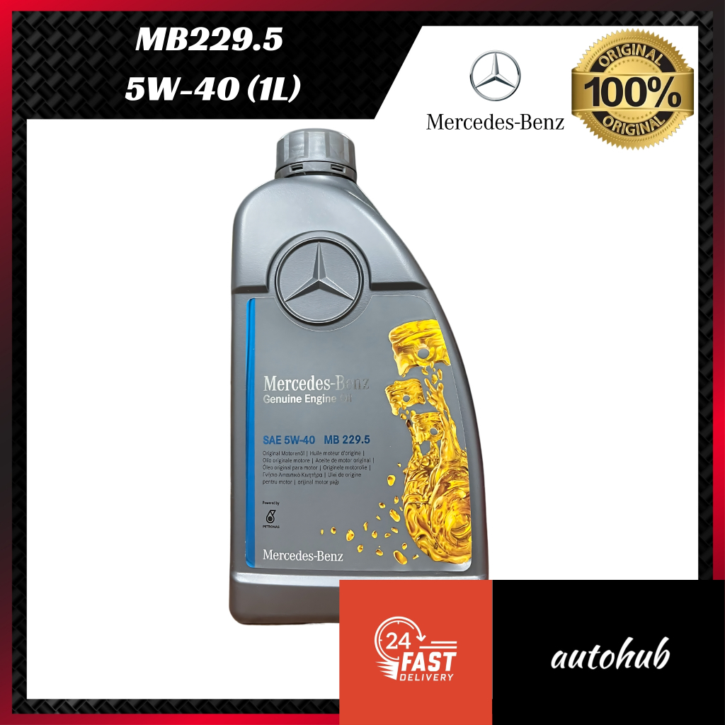 (ORIGINAL) MERCEDES 5W40 MB229.5 Fully Synthetic Engine Oil 0009898606 ...
