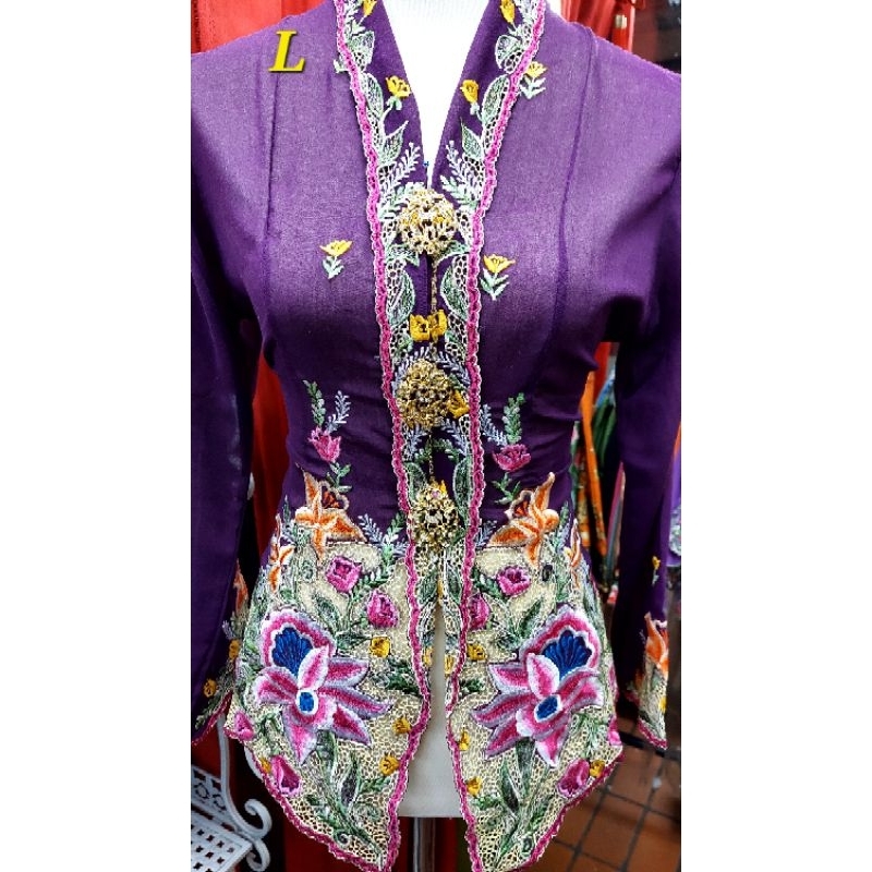 Kebaya Sulam Nyonya Traditional Embroidery Hand Made (L) | Shopee Malaysia