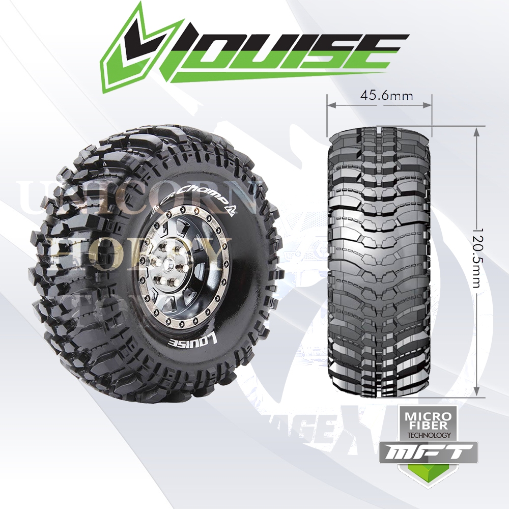 LOUISE RC CR CHAMP 1.9 WHEELS TIRES SUPER SOFT COMPOUND FOR TRAXXAS TRX ...