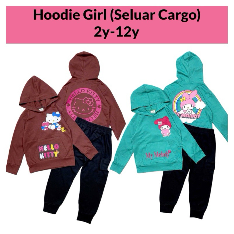 Hoodie Budak Perempuan Seluar Cargo (2y-12y) | Shopee Malaysia