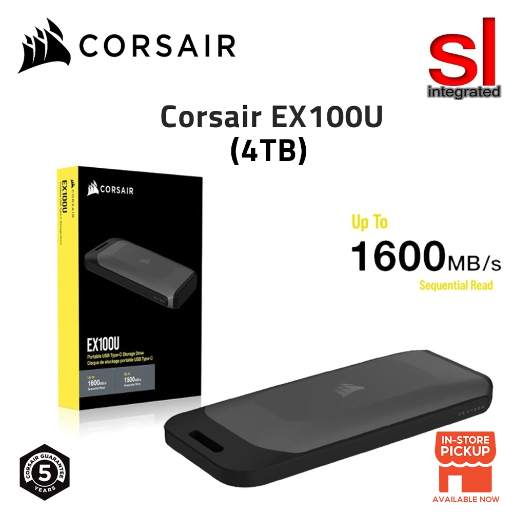 Corsair EX100U Portable Solid State USB Type-C Storage Drive - 4TB ...