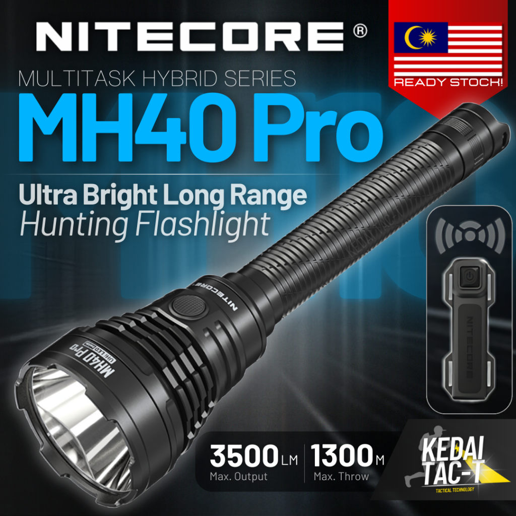 NITECORE MH40 Pro - 3500 Lumen Long Throw Flashlight - ORIGINAL - Ready ...
