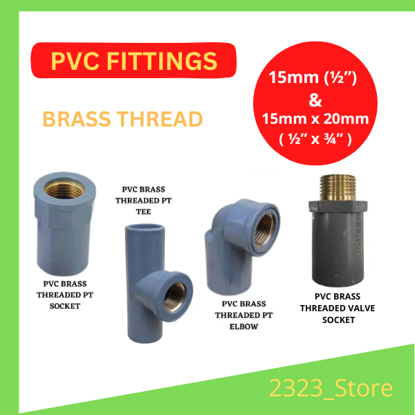 PVC PT P/T Socket,Tee, Elbow PVC Pipe Fitting With Brass Thread ...
