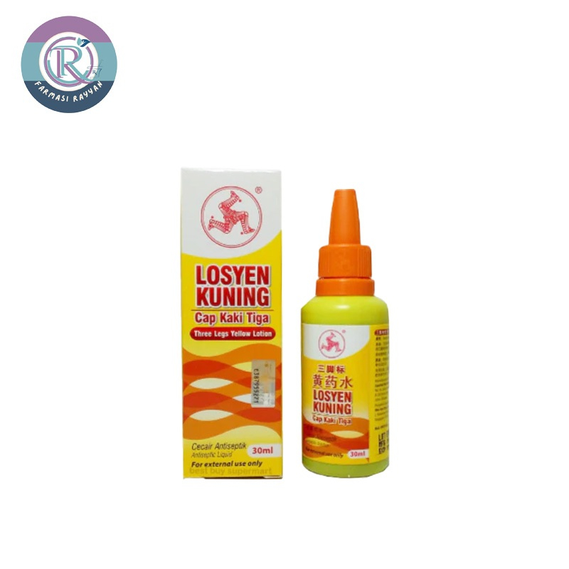 Three Legs Yellow Lotion / Losyen Kuning Cap Kaki Tiga 30ml | Shopee ...