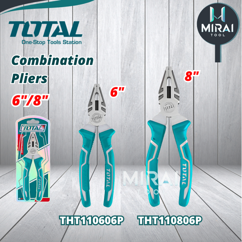 TOTAL THT110606P (6") / THT110806P (8") Combination Pliers | Shopee Malaysia