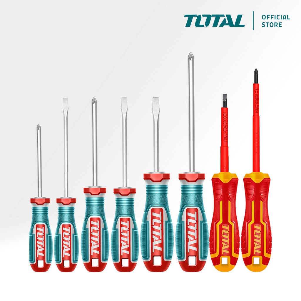TOTAL Screwdriver Set (8 Pcs) + S2 Screwdriver + Cr-v insulated ...