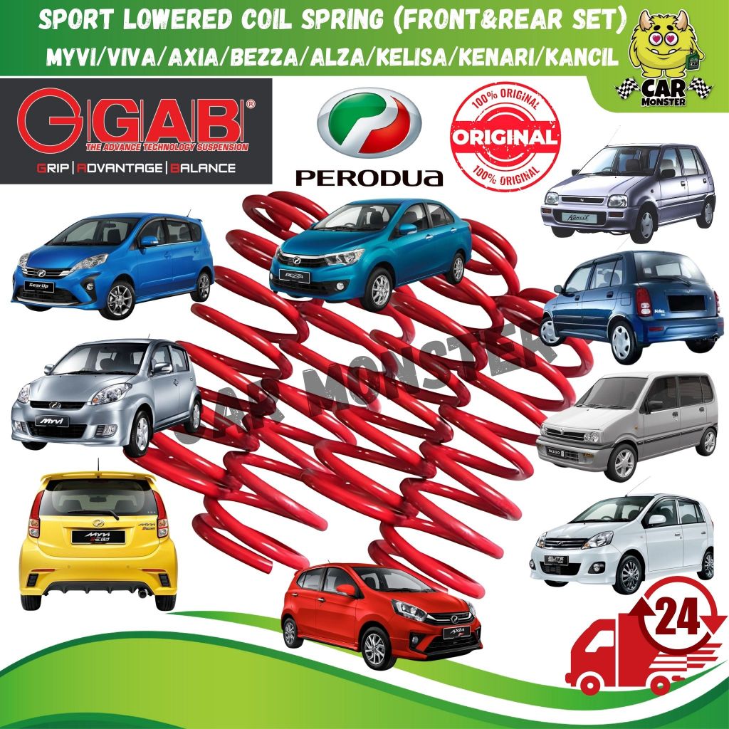 ORIGINAL GAB Sport Coil Spring Lowered Coil Spring Set for Perodua Myvi ...