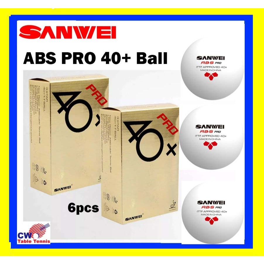 SANWEI ABS PRO 40+Table Tennis Balls ITTF Approved New Material 3Star Ping Pong Balls SANWEI ...