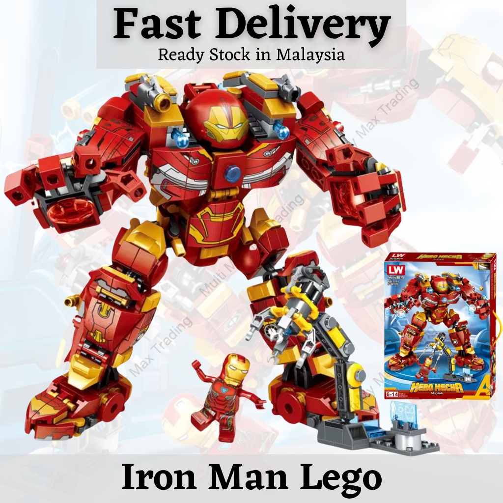 MARVEL Building Blocks Iron Man MK44 Avengers Transformers Optimus ...