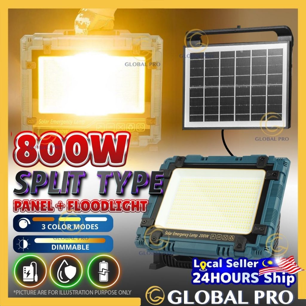 HIGH POWER Solar Floodlight Rechargeable LED Work Light Lampu Solar ...