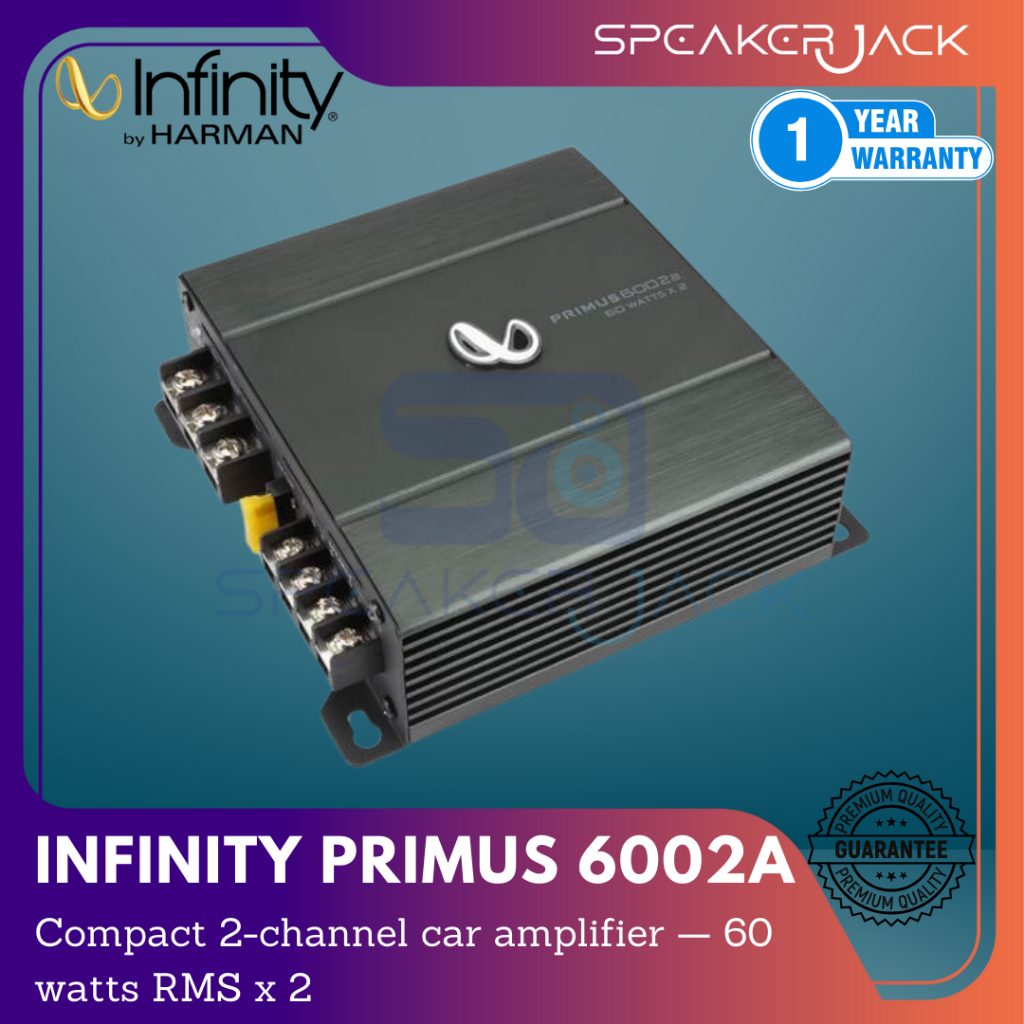 Infinity Primus 6002A Compact 2-channel car amplifier — 60 watts RMS x ...
