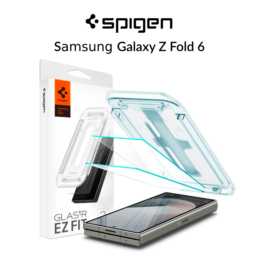 [2 Pack] Spigen Samsung Z Fold 6 Tempered Glass EZ Fit Samsung Z fold ...