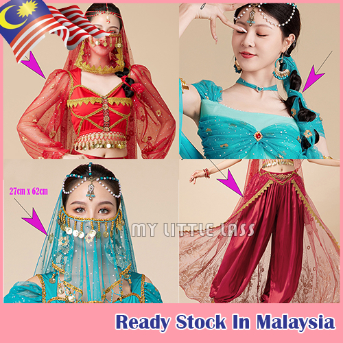 MYLITTLELASS Adult Aladdin Jasmine Long Sleeve Blouse Top Pant Hair ...