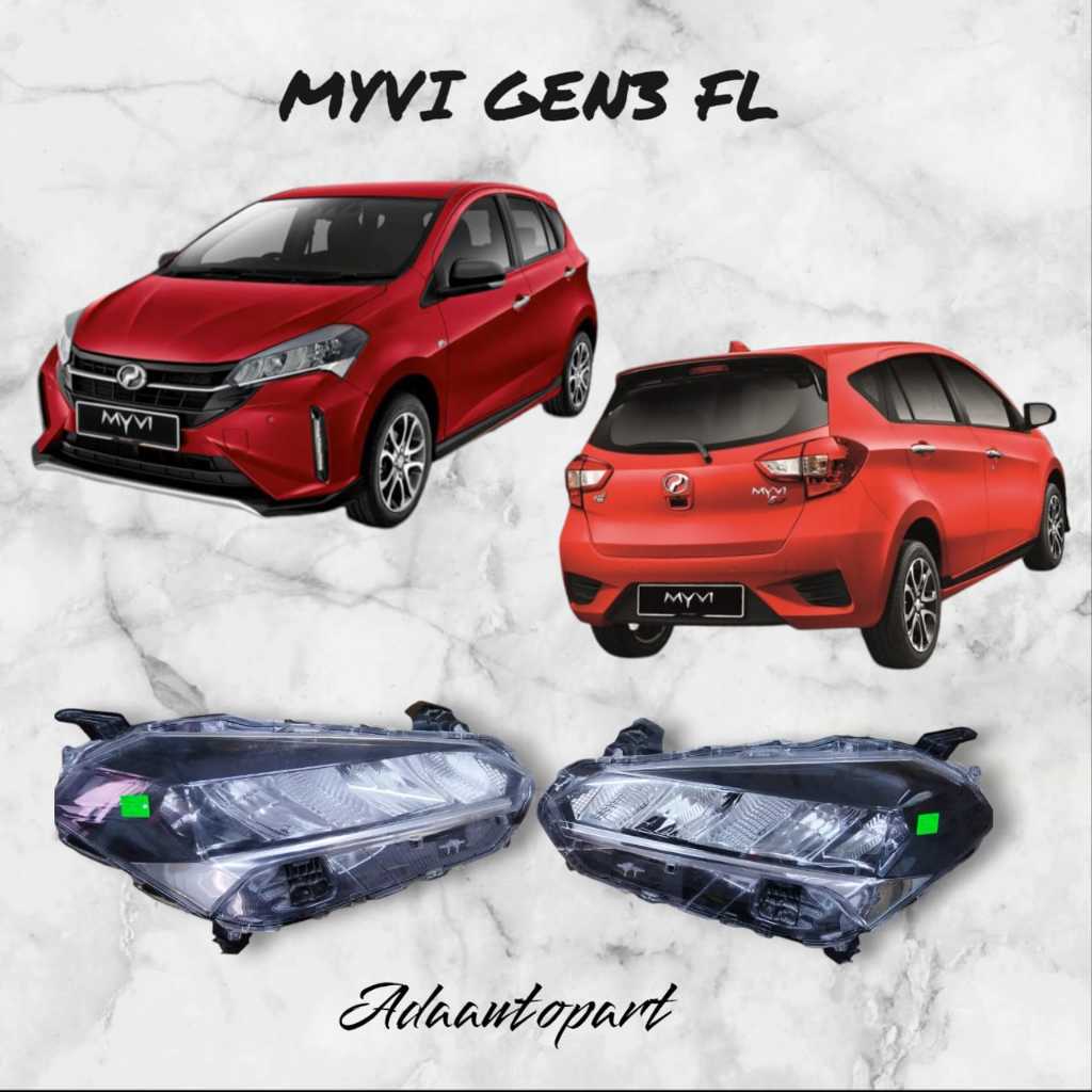 PERODUA MYVI GEN3 FACELIFT HEADLAMP - 1 SET (ORIGINAL USED) | Shopee ...