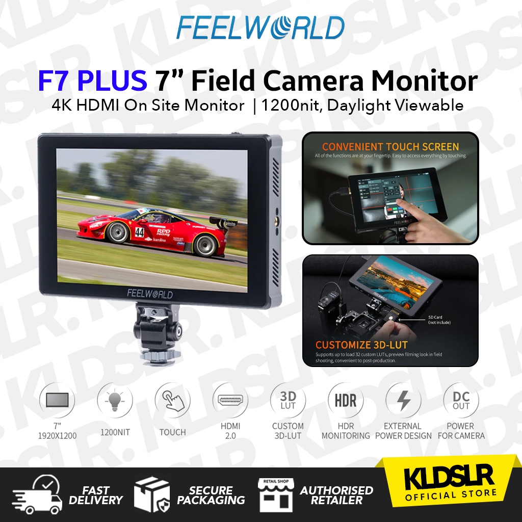 FEELWORLD F7 PLUS 7 Inch 1200nit DSLR Camera Field Monitor Touch Screen ...