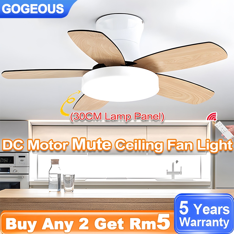 48/42Inch Wooden Blade Ceiling Fan With Light Nordic Strong Winds ...