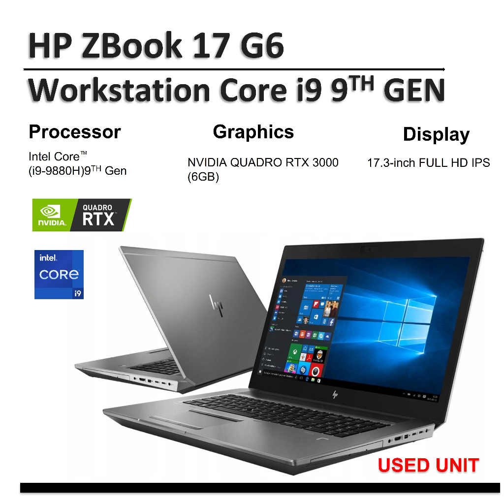 HP ZBook 17 G6 Mobile Workstation -17.3" -Core i9 9880H -VPro (9TH GEN ...