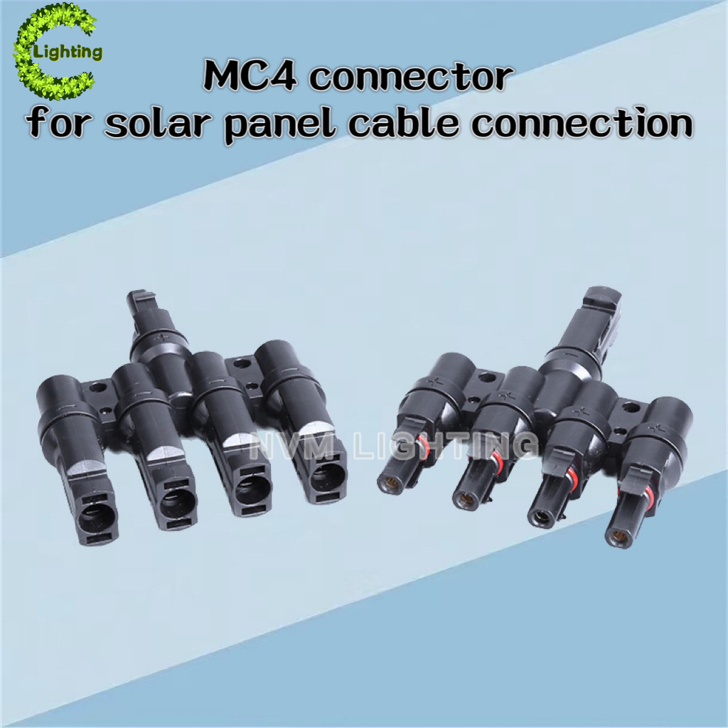 MC4 connector 4to 1 T brach for solar panel cable connection | Shopee ...