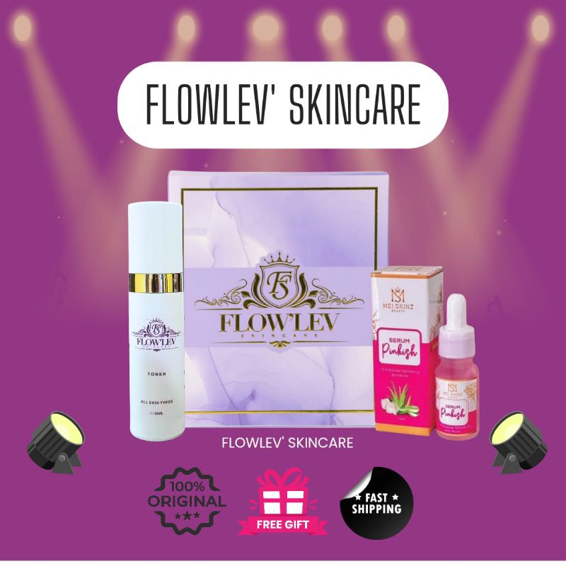 FLOWLEV SKINCARE & SERUM PINKISH TONER FLOWLEV ORIGINAL HQ💯💯💯 | Shopee ...