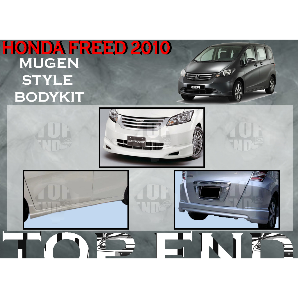 HONDA FREED 2010 MUGEN STYLE FRONT SKIRT SIDE SKIRT REAR SKIRT MATERIAL ABS FULLSET BODYKIT ...