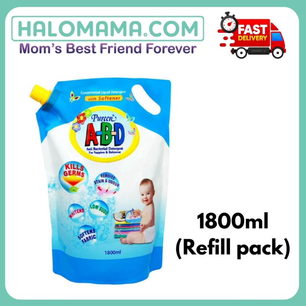 Pureen ABD Liquid Baby Laundry Twin Pack and Refill (1800/4800ml/2000ml ...
