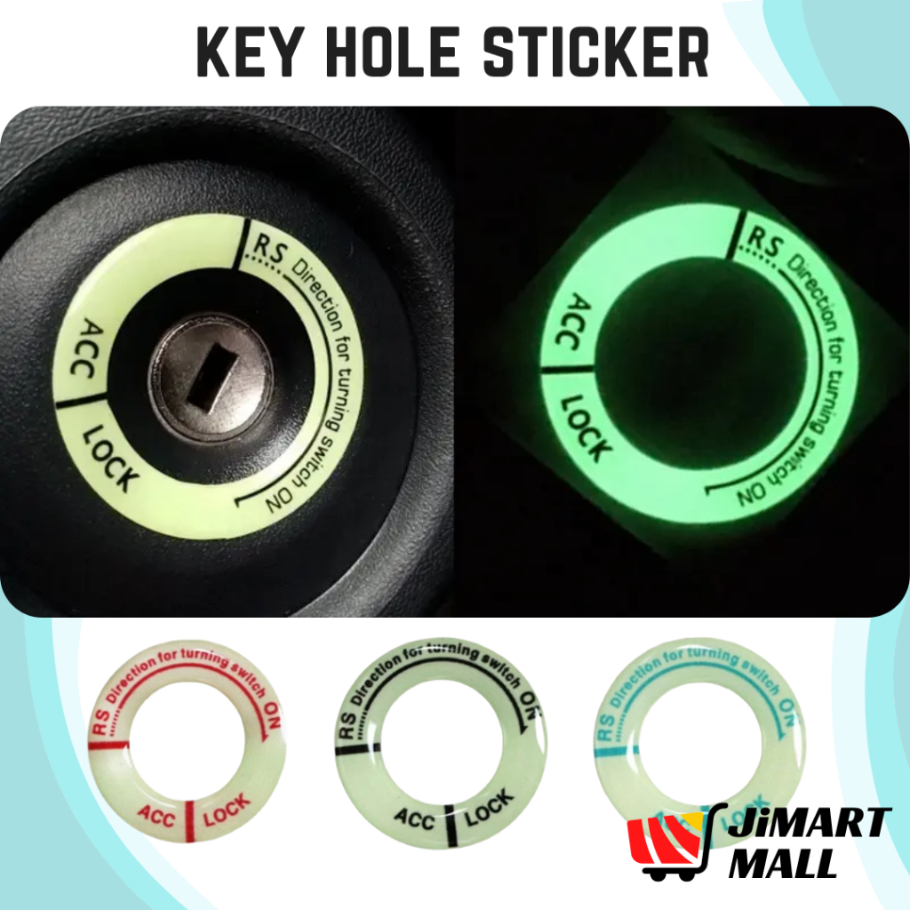 CAR MOTOR KEY START STICKER GLOW LIGHT Fluorescence Ring Hole Luminous ...