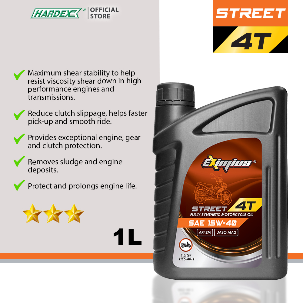 HARDEX Eximius Street 4T 15W-40 Fully Synthetic Motorcycle Oil (1L) HES ...