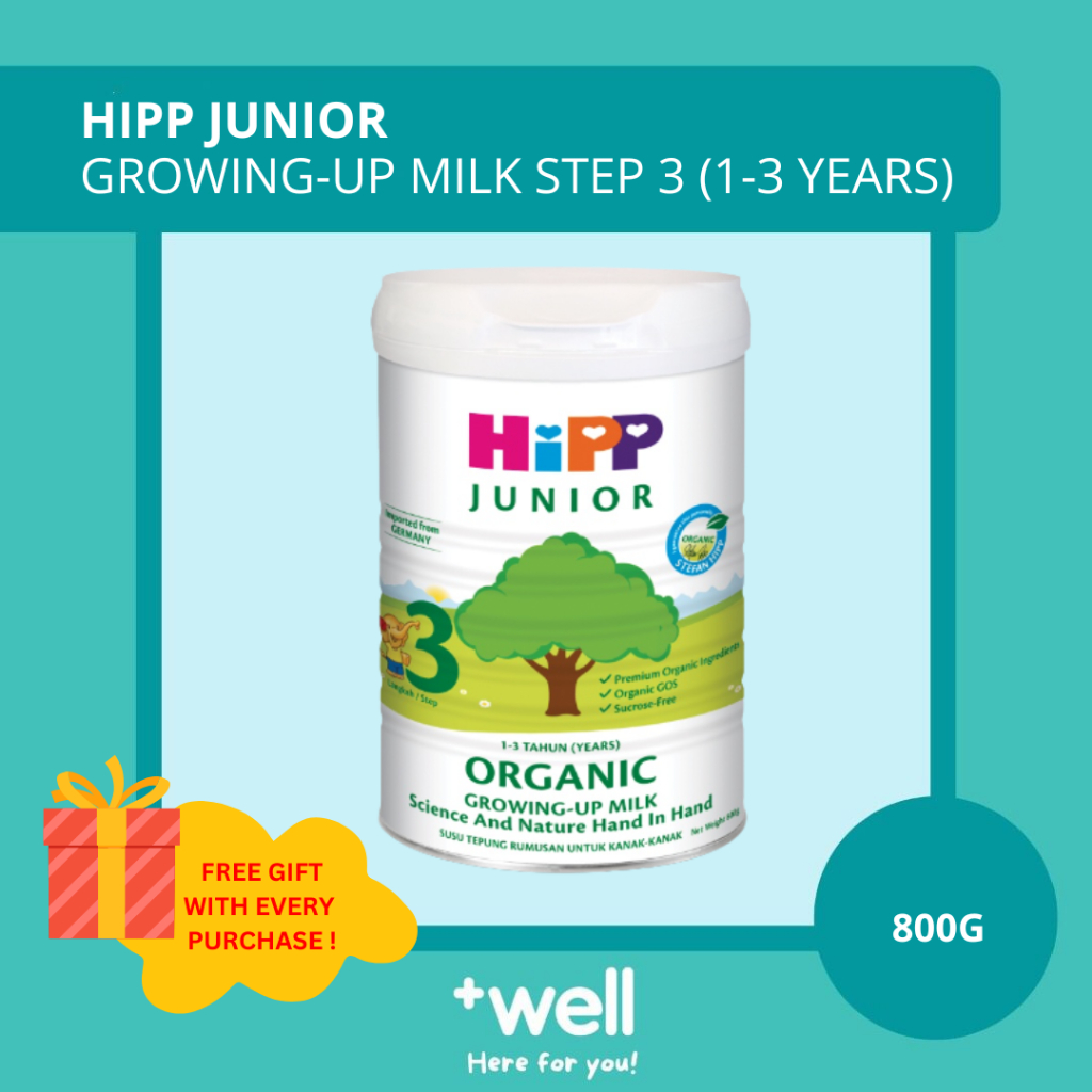 HIPP JUNIOR ORGANIC GROWING UP MILK STEP 3 (1-3 TAHUN) 800G EXP 2/2025 ...