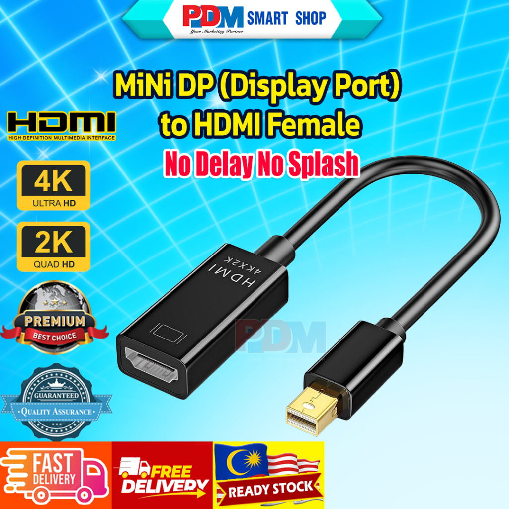 PDM Mini DP DisplayPort Male to HDMI Female 4K 2K 1080PVideo Converter ...
