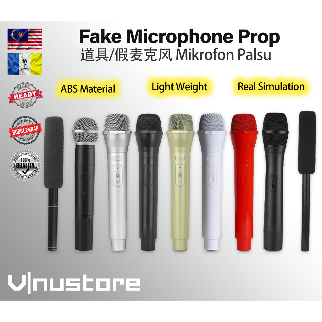 Prop Microphone Fake Microphone 道具麦克风 Training Mic Plastic Abs Movie ...