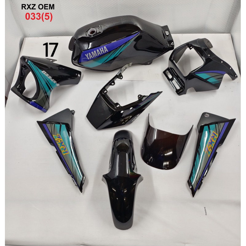 YAMAHA RXZ 5 SPEED BODY COVER SET OEM ( STICKER TANAM ) RED BLUE GREEN ...