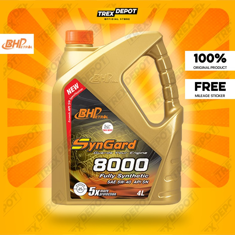 BHP SynGard 8000 Fully Synthetic Engine Oil 5W40 (4L) / Minyak Enjin ...