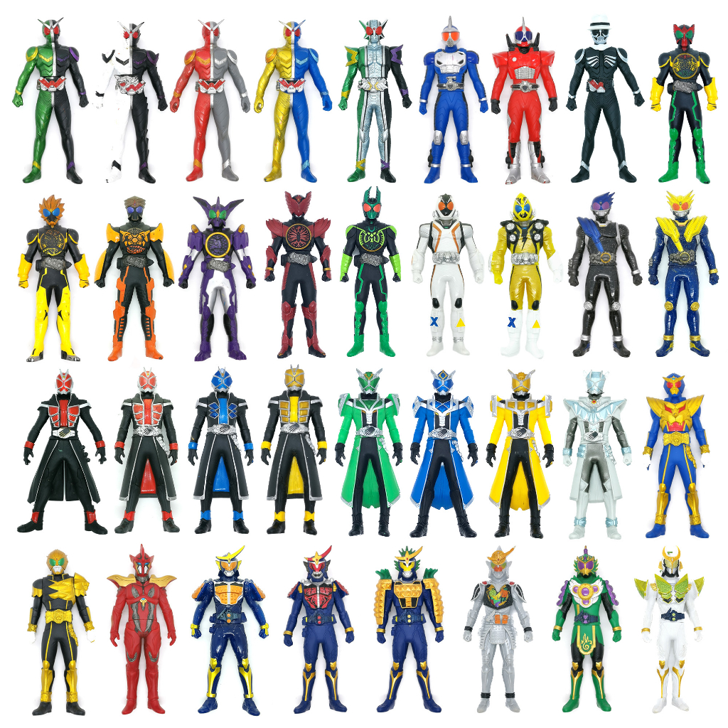 Pre Owned 7 inch Bandai RHS Kamen Masked Rider Hero Series Sofubi Figure Heisei W OOO Wizard ...
