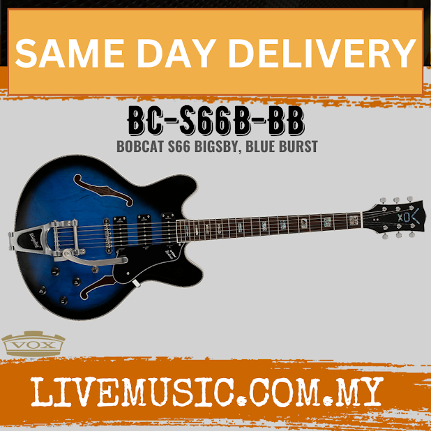 Vox BC-S66B Bobcat Bigsby Electric Guitar - Blue Burst / Jet Black ...