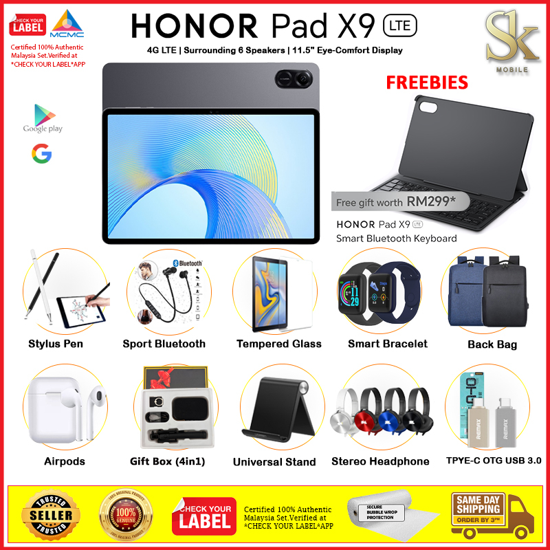 Honor Pad X9 LTE Tablet | 4GB+128GB / 8GB+256GB | 1 Year Warranty By ...