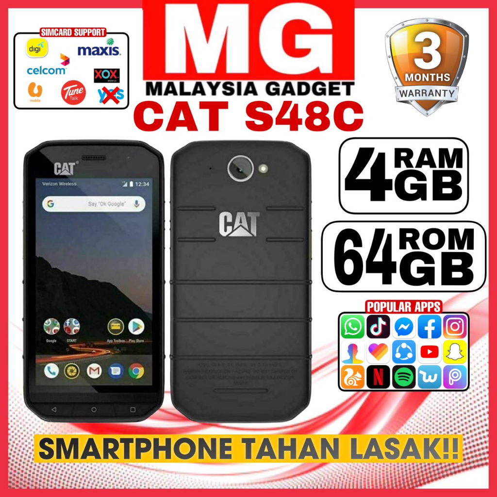 Caterpillar CAT®️ CAT S22, S42, S48C, S52, S53, S60, S61, S62, S62 PRO RUGGED WATERPROOF ...