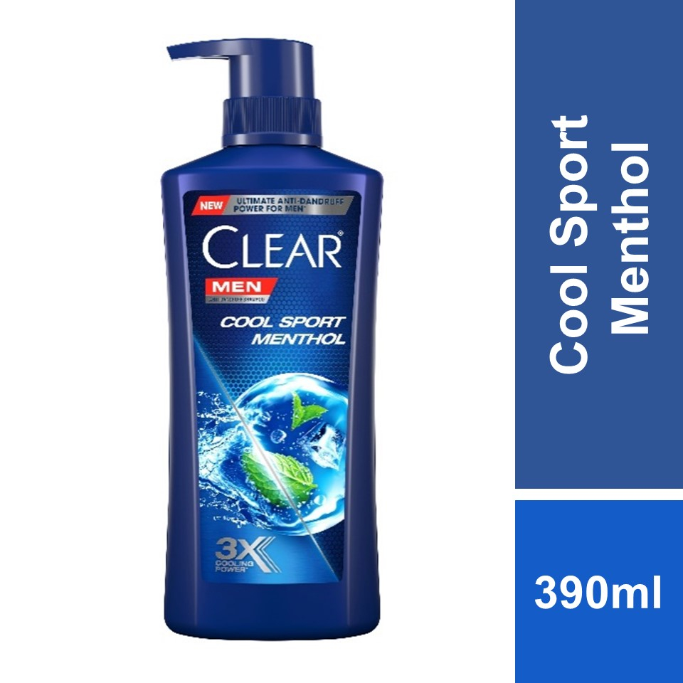 Clear Men Cool Sport Menthol Anti-Dandruff Shampoo 390ml | Shopee Malaysia